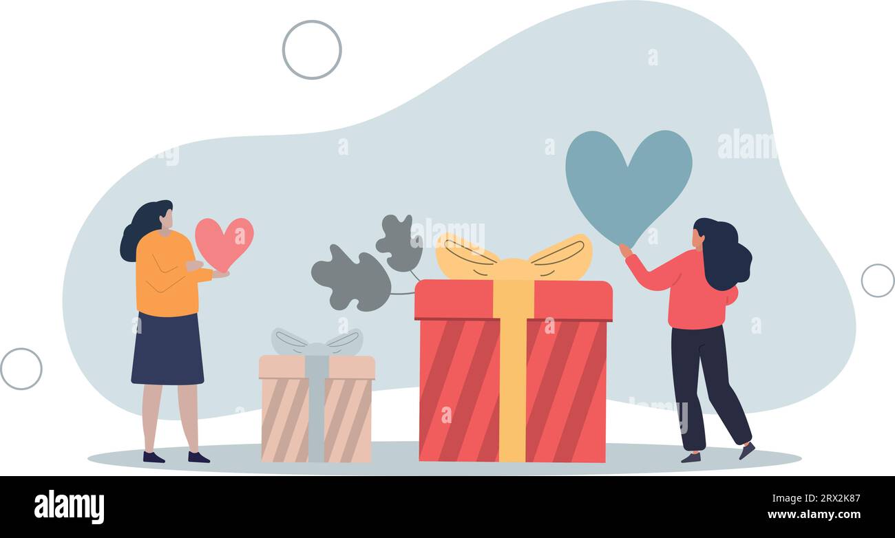 giving donation gift boxes in humanitarian campaign.flat vector ...