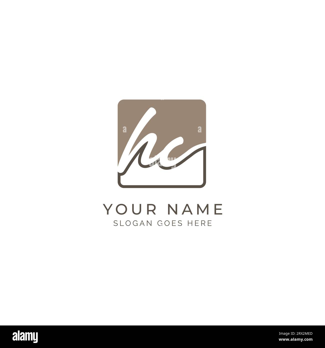 H, C, HC Initial letter handwritten and signature vector image template ...