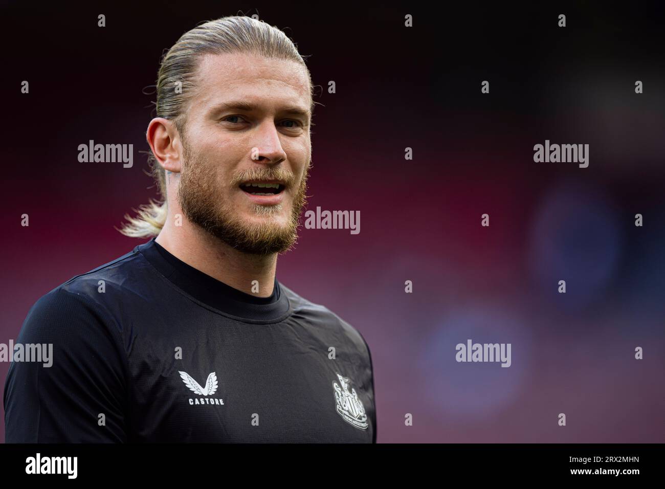 Loris Karius of Newcastle United FC looks on prior to the UEFA ...