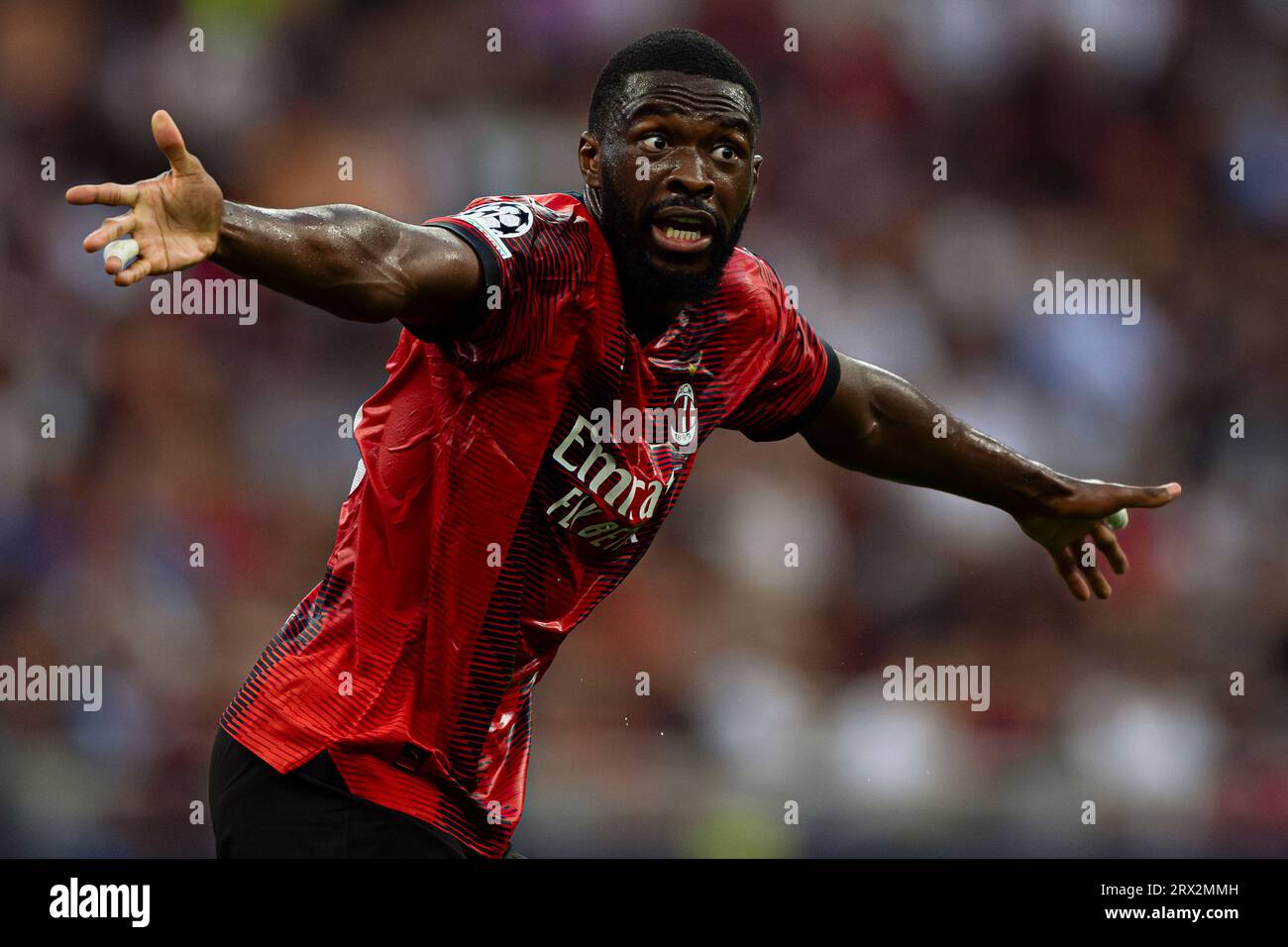 Fikayo Tomori of AC Milan reacts during the UEFA Champions League ...