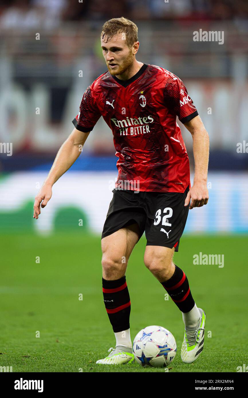 Tommaso Pobega of AC Milan in action during the UEFA Champions League ...