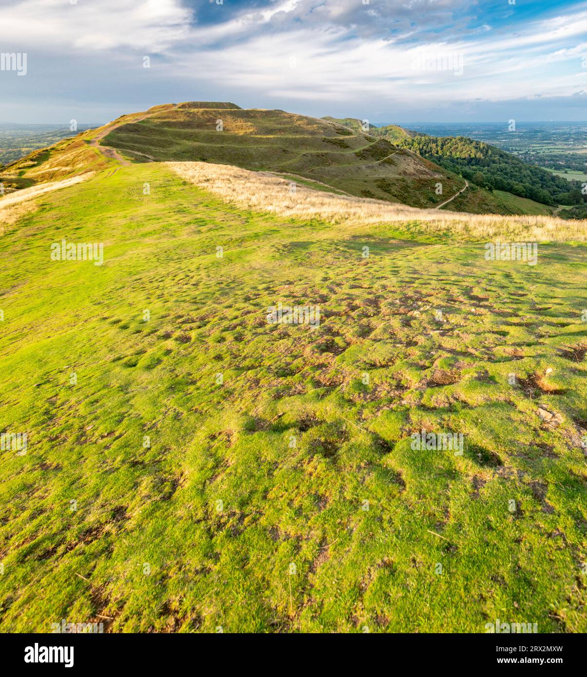 Beautiful green grass covered hill walking pathway,leading northwards ...