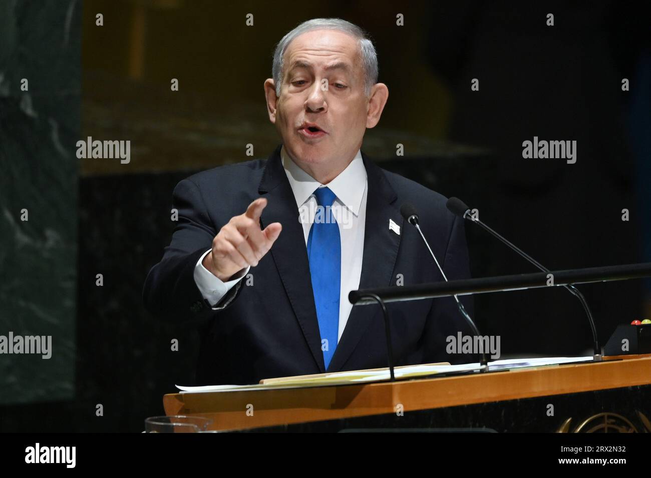 New York, USA. 22nd Sep, 2023. Benjamin Netanyahu, Prime Minister of ...