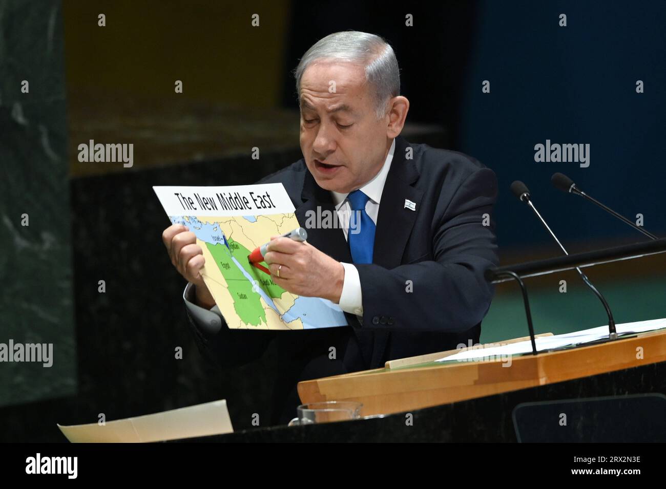 New York, USA. 22nd Sep, 2023. Benjamin Netanyahu, Prime Minister of ...