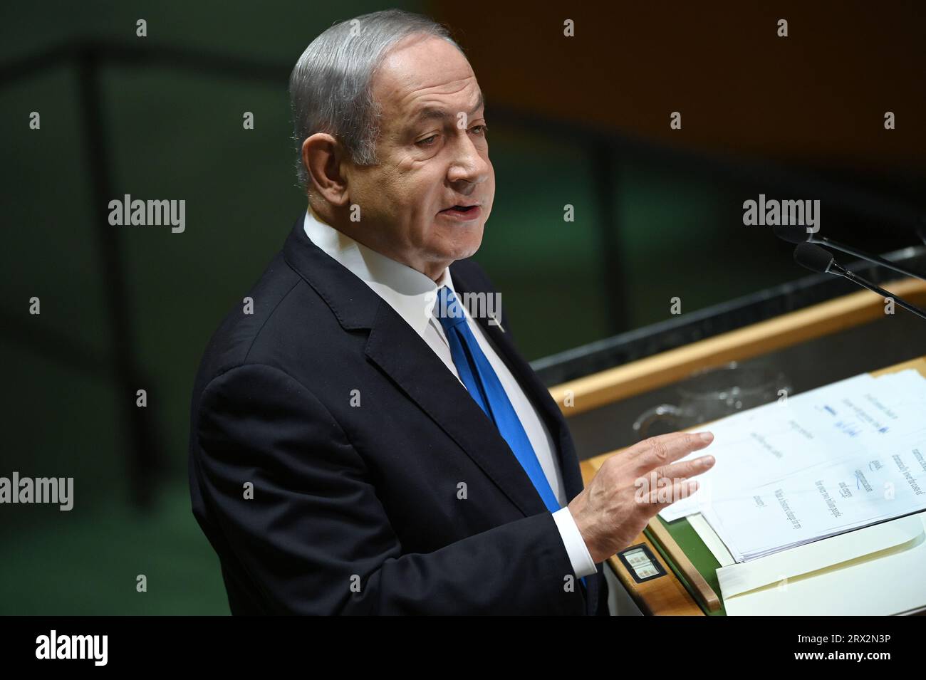 New York, USA. 22nd Sep, 2023. Benjamin Netanyahu, Prime Minister of ...