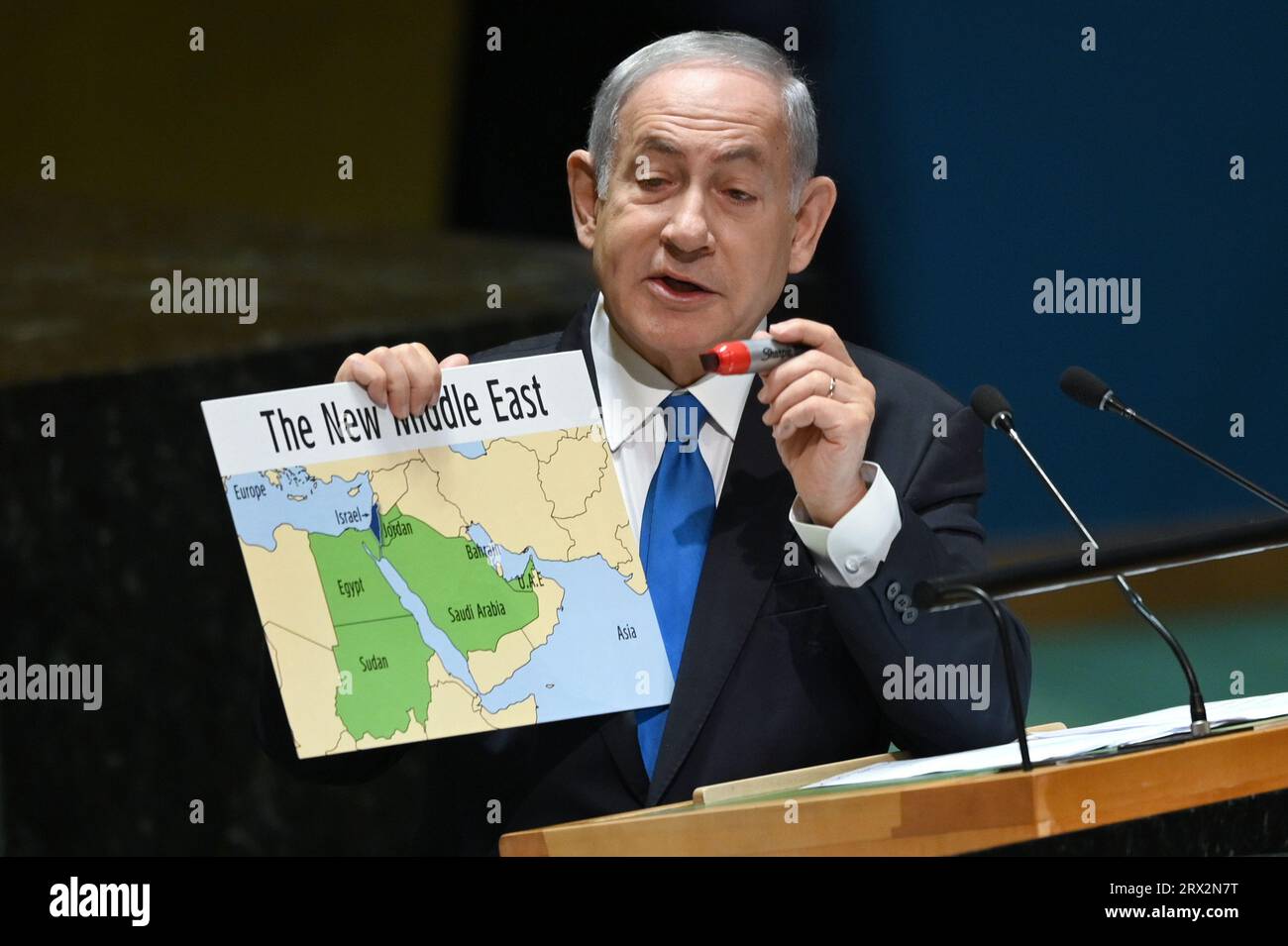 New York, USA. 22nd Sep, 2023. Benjamin Netanyahu, Prime Minister of ...