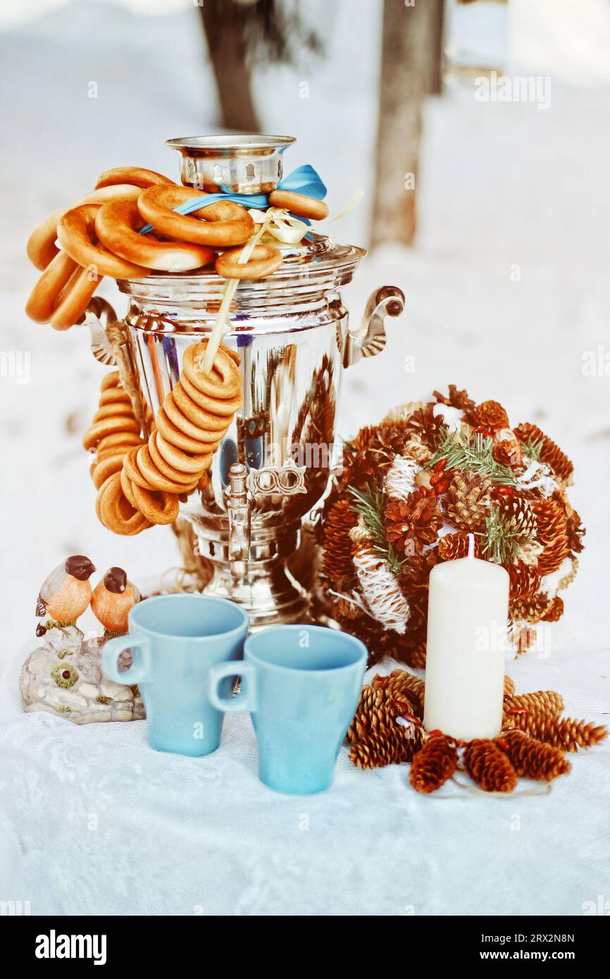 Russian Traditions Tea Drinking With A Samovar Still Life With A Cup