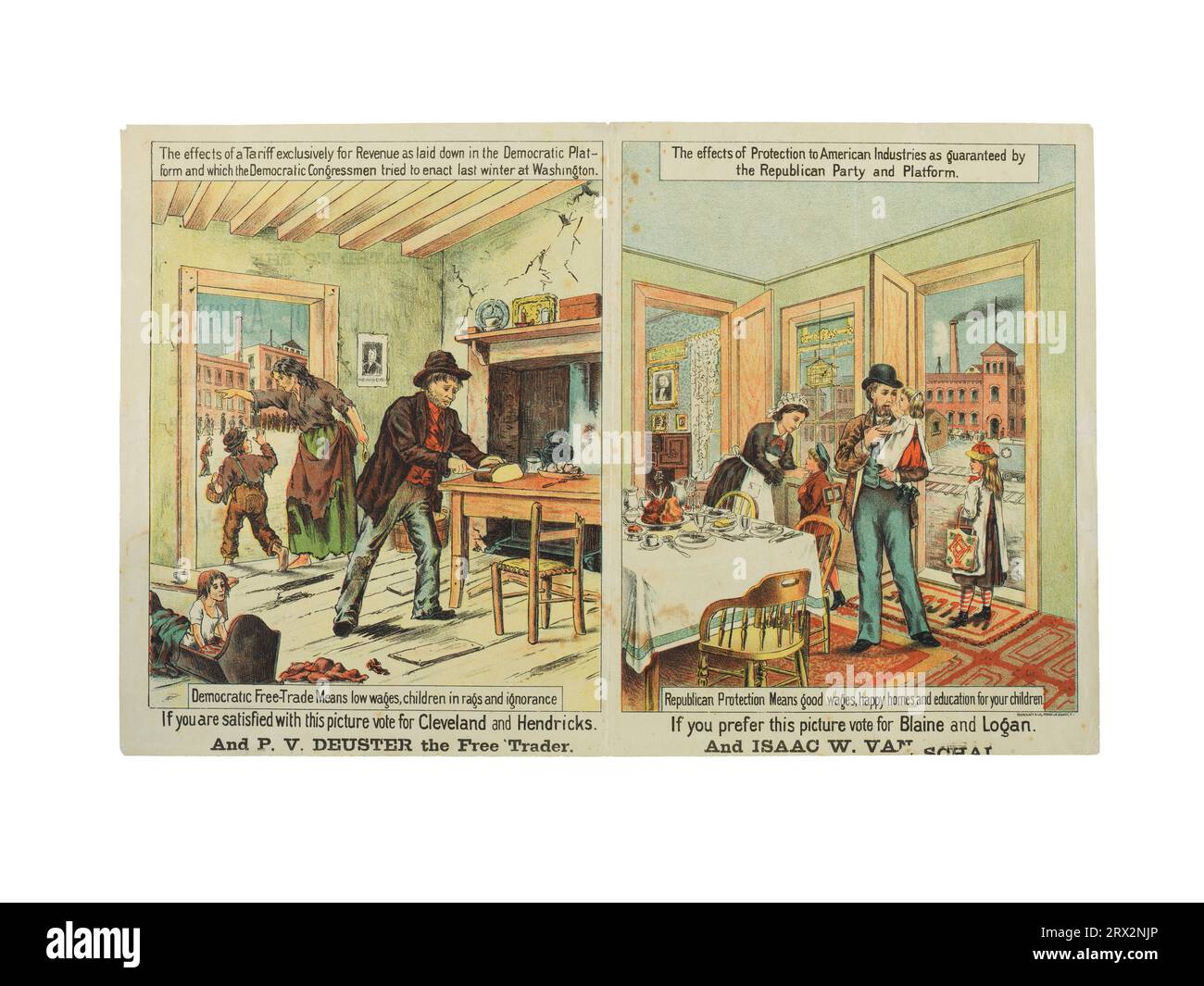 Cartoon, illustrated handbill in support of Blaine and Logan 1884 ...