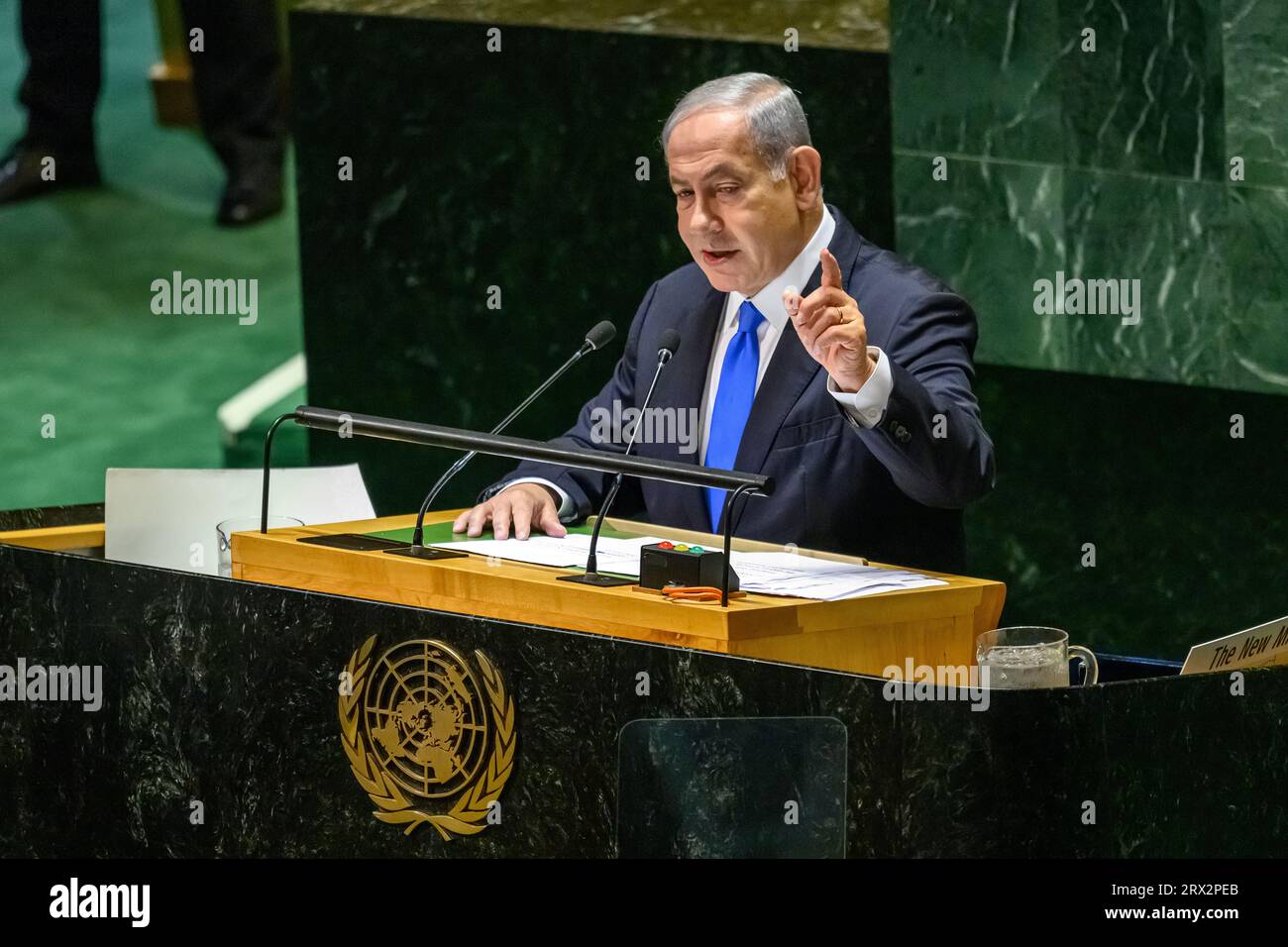 New York, USA. 22nd Sep, 2023. Israeli Prime Minister Benjamin ...