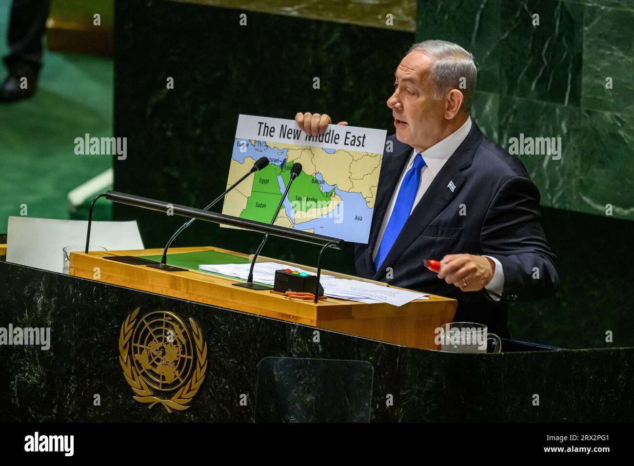 New York, USA. 22nd Sep, 2023. Israeli Prime Minister Benjamin ...