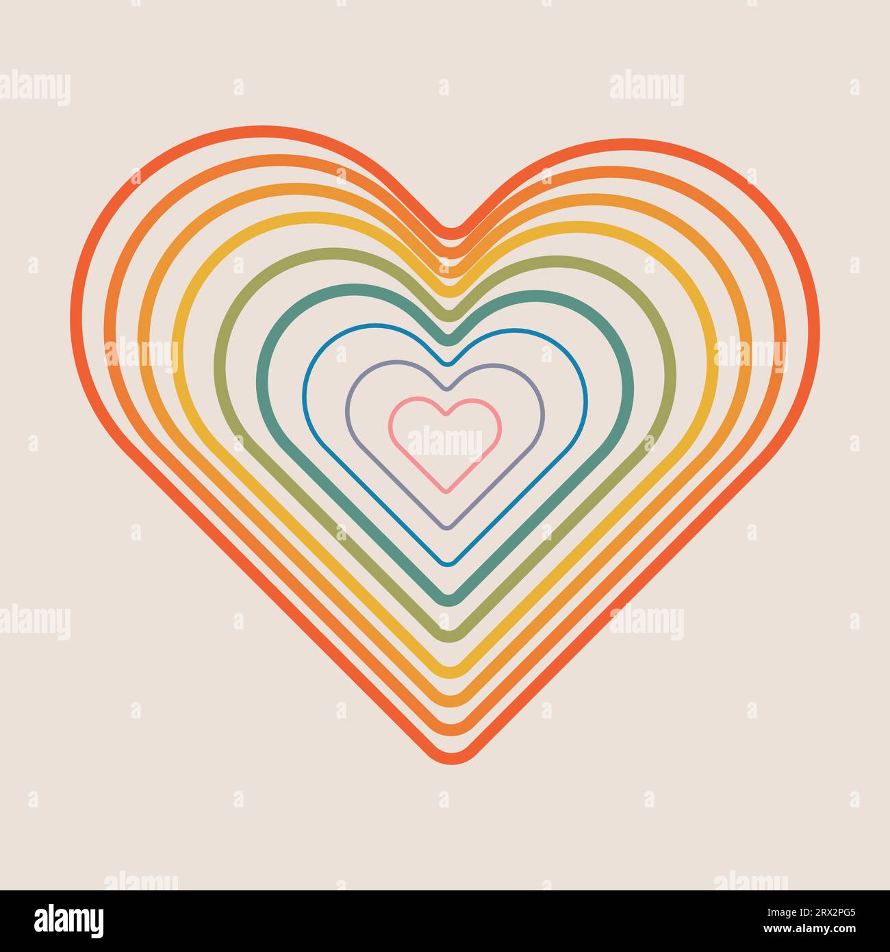 vector background trendy retro trippy style heart Stock Vector Image ...