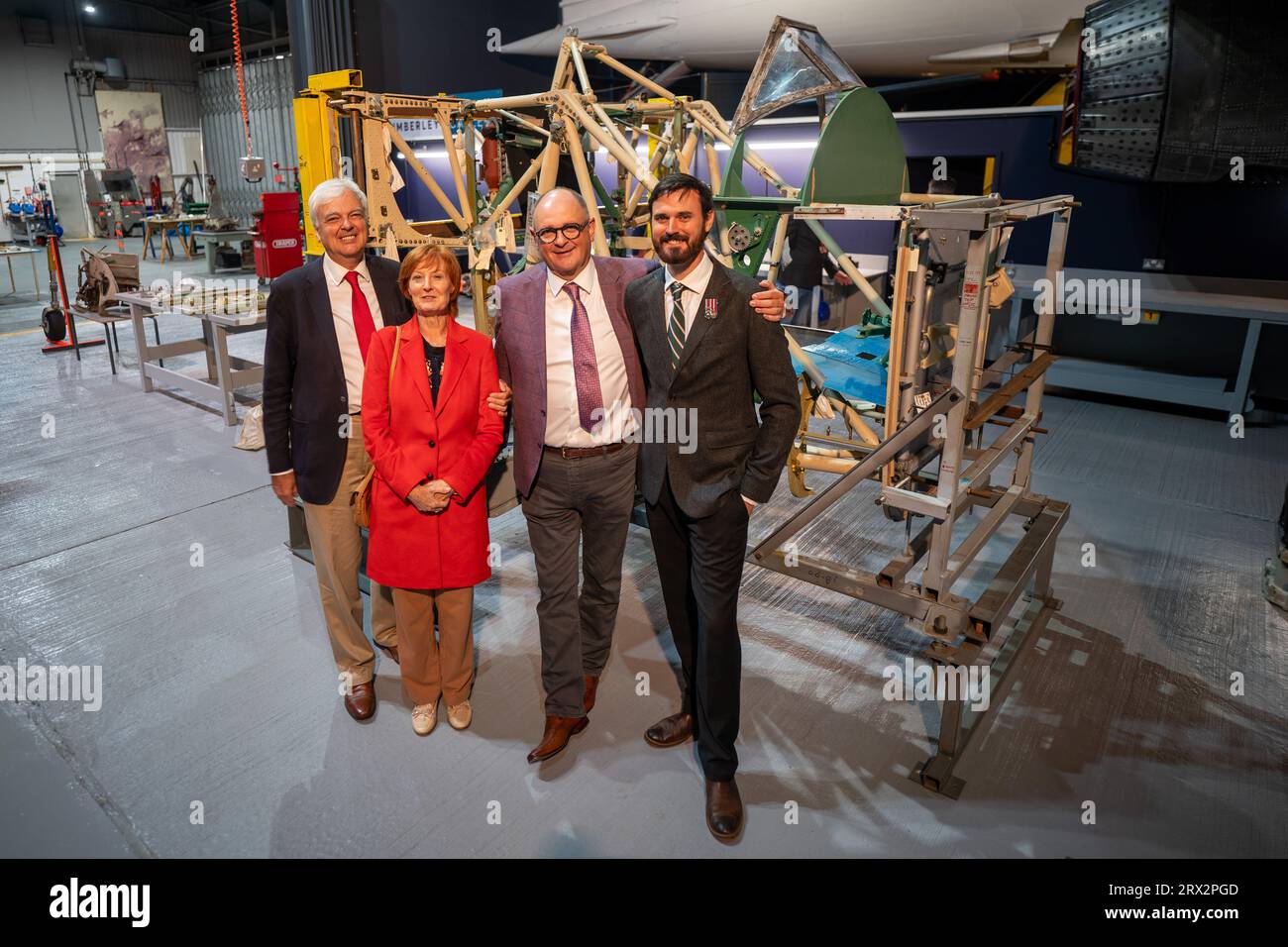 The Burge family in front of the cockpit rebuilt airframe of the Fairey ...