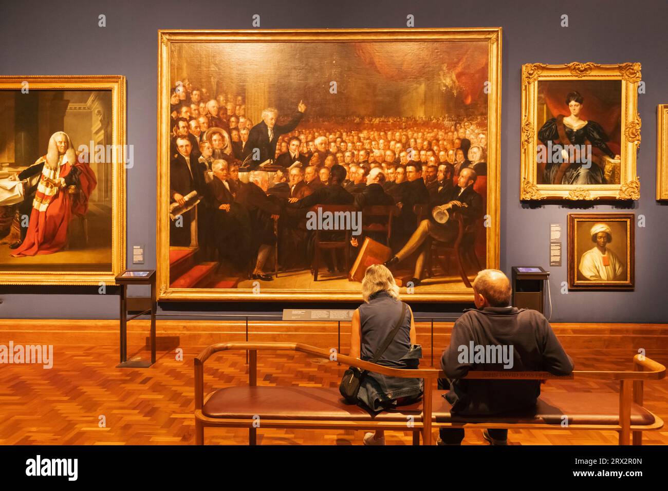 England, London, National Portrait Gallery, Interior View with Visitors ...