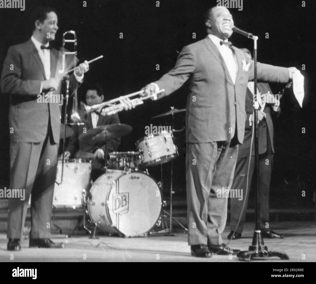 Jazz trumpeter "Satchmo" Louis Armstrong is pictured during his ...