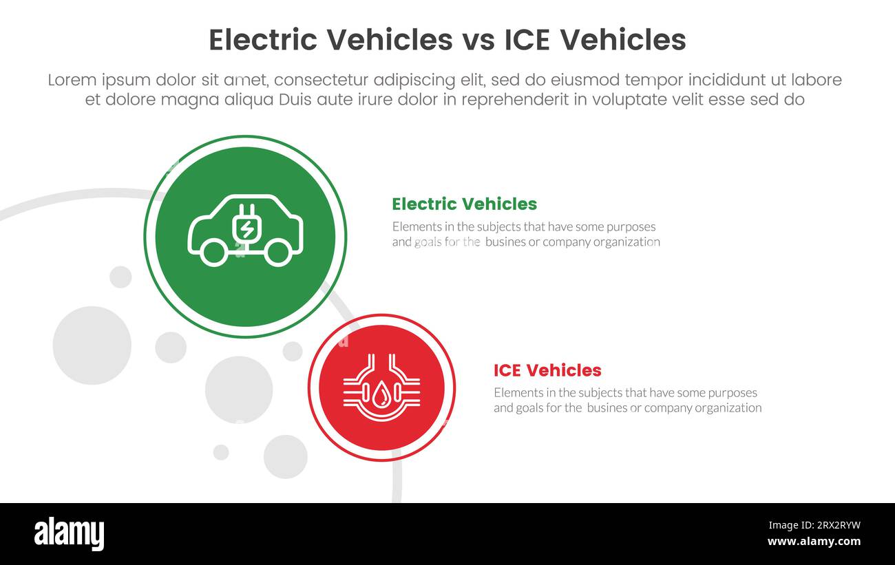 ev vs ice electric vehicle comparison concept for infographic template ...