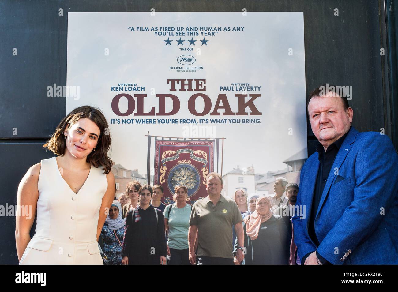 Lead actors Ebla Mari and Dave Turner at the UK premier of The Old Oak ...