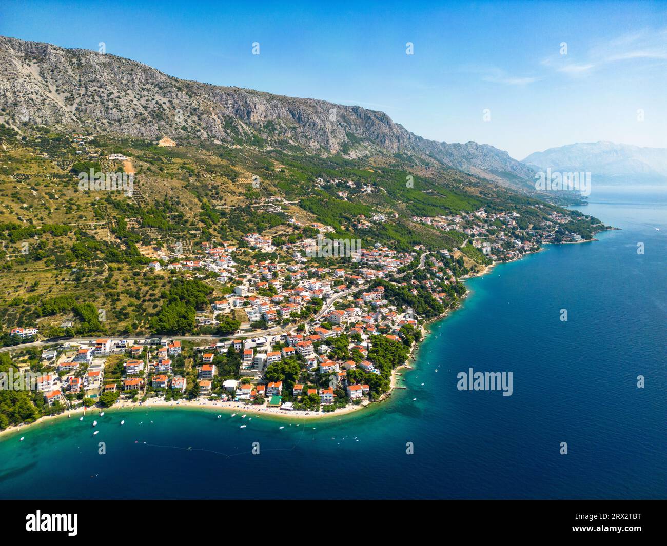An aerial view of the Dalmatia coast in Croatia during summer Stock ...