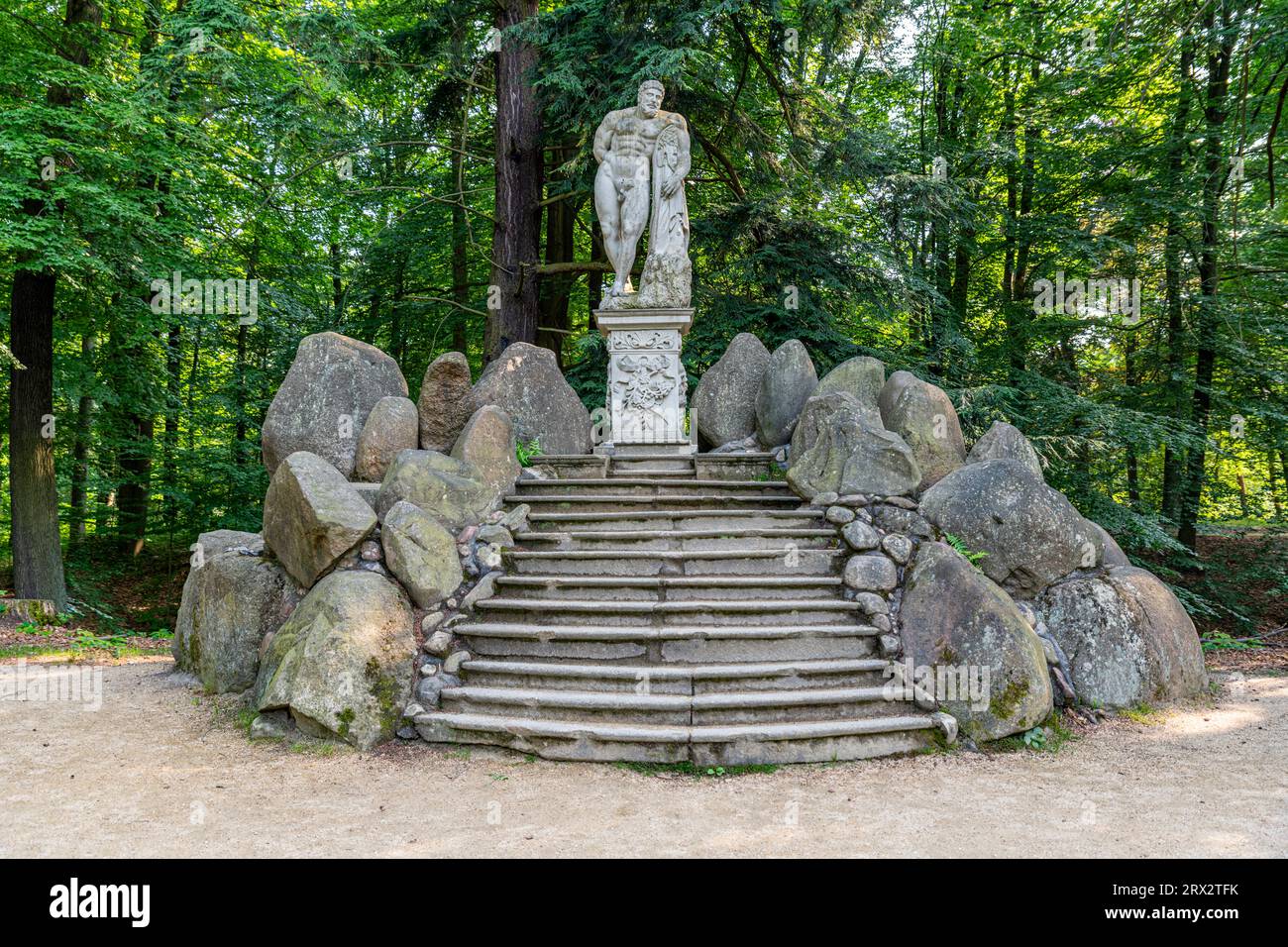 Statue in the Kromlau Azalea and Rhododendron Park, Gablenz, Saxony ...