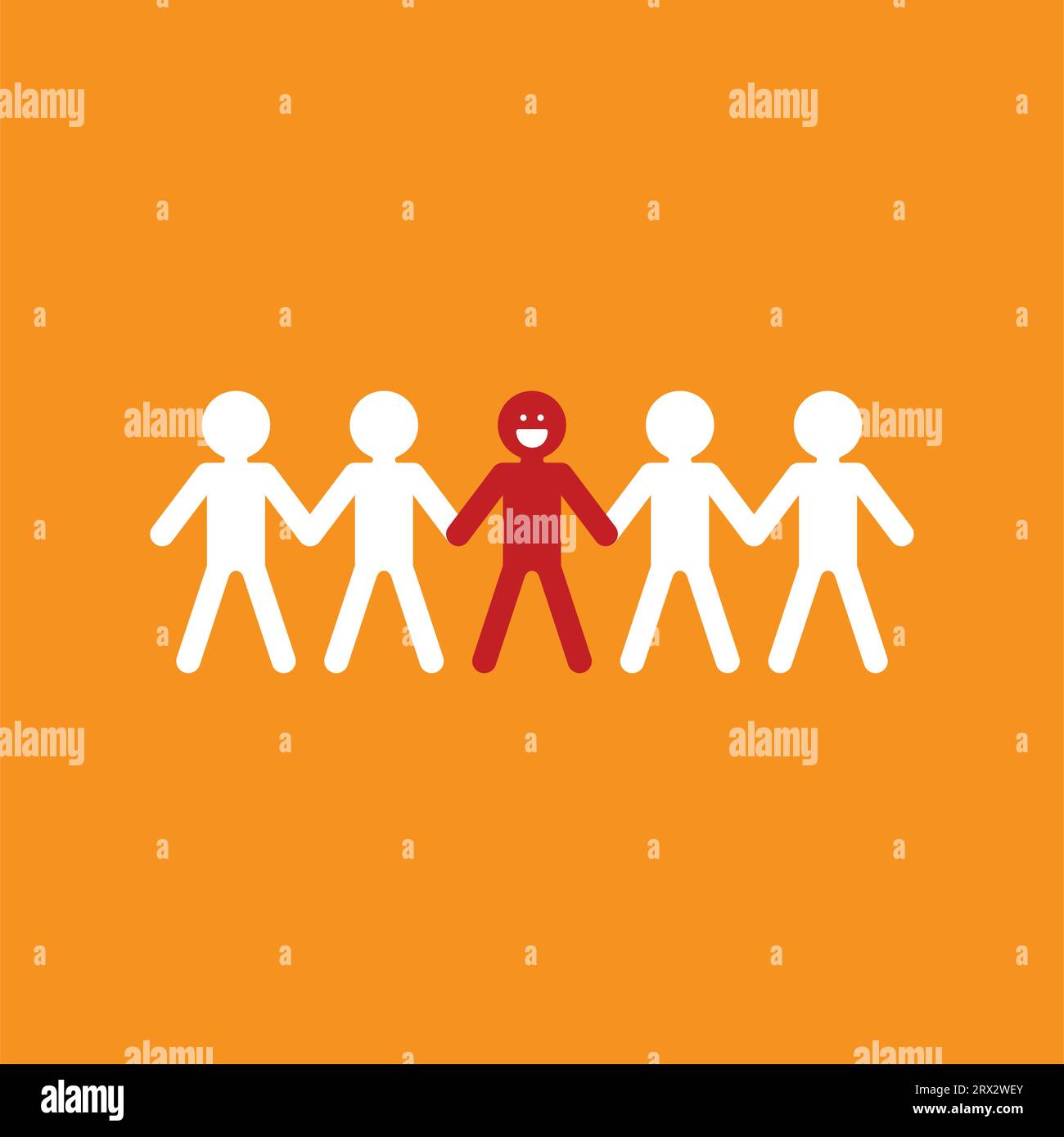 Smiling people holding hands. Happy people standing in row together ... Smiling people holding hands. Happy people standing in row together ...