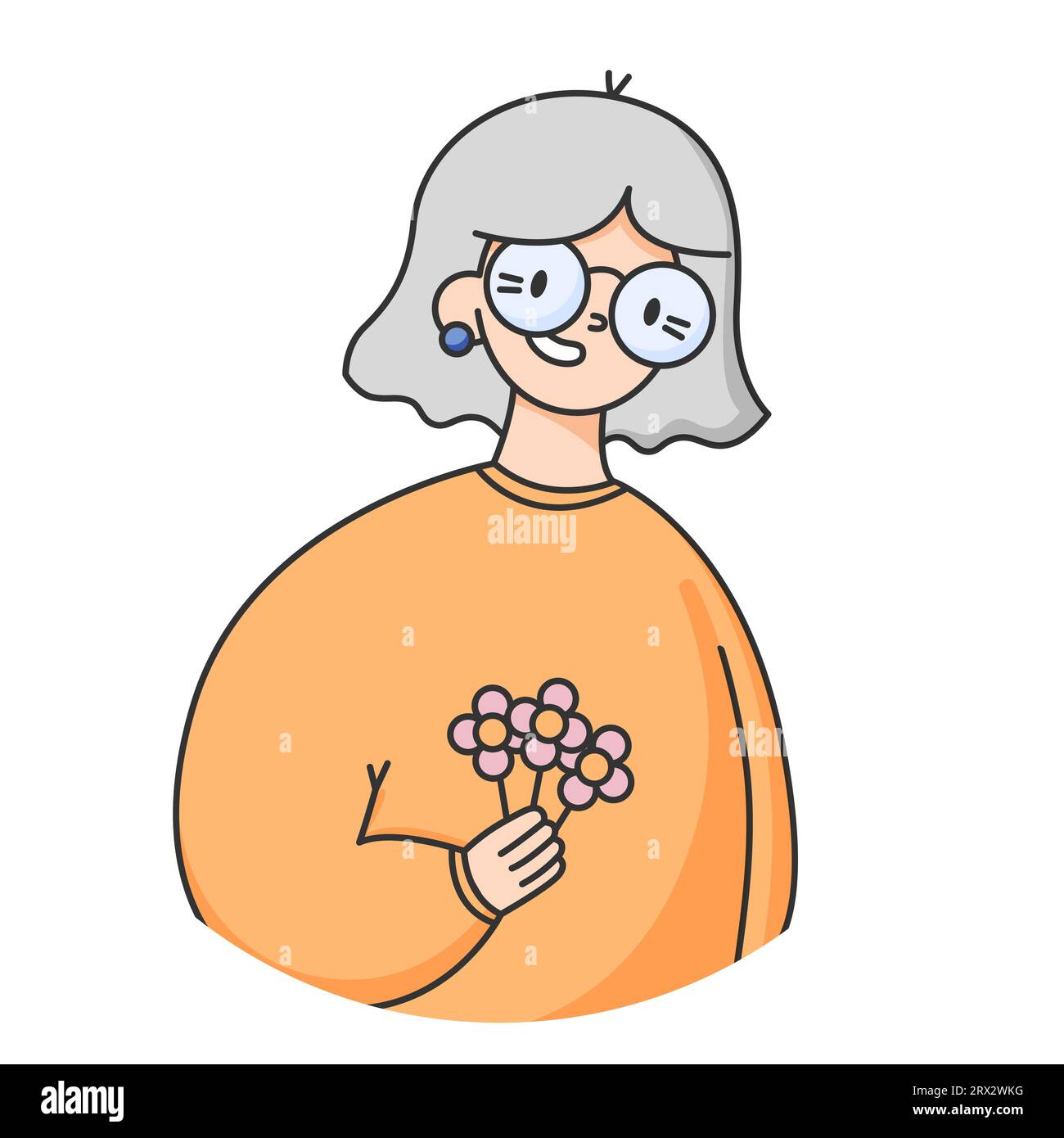 Old senior gray haired Stock Vector Images - Alamy