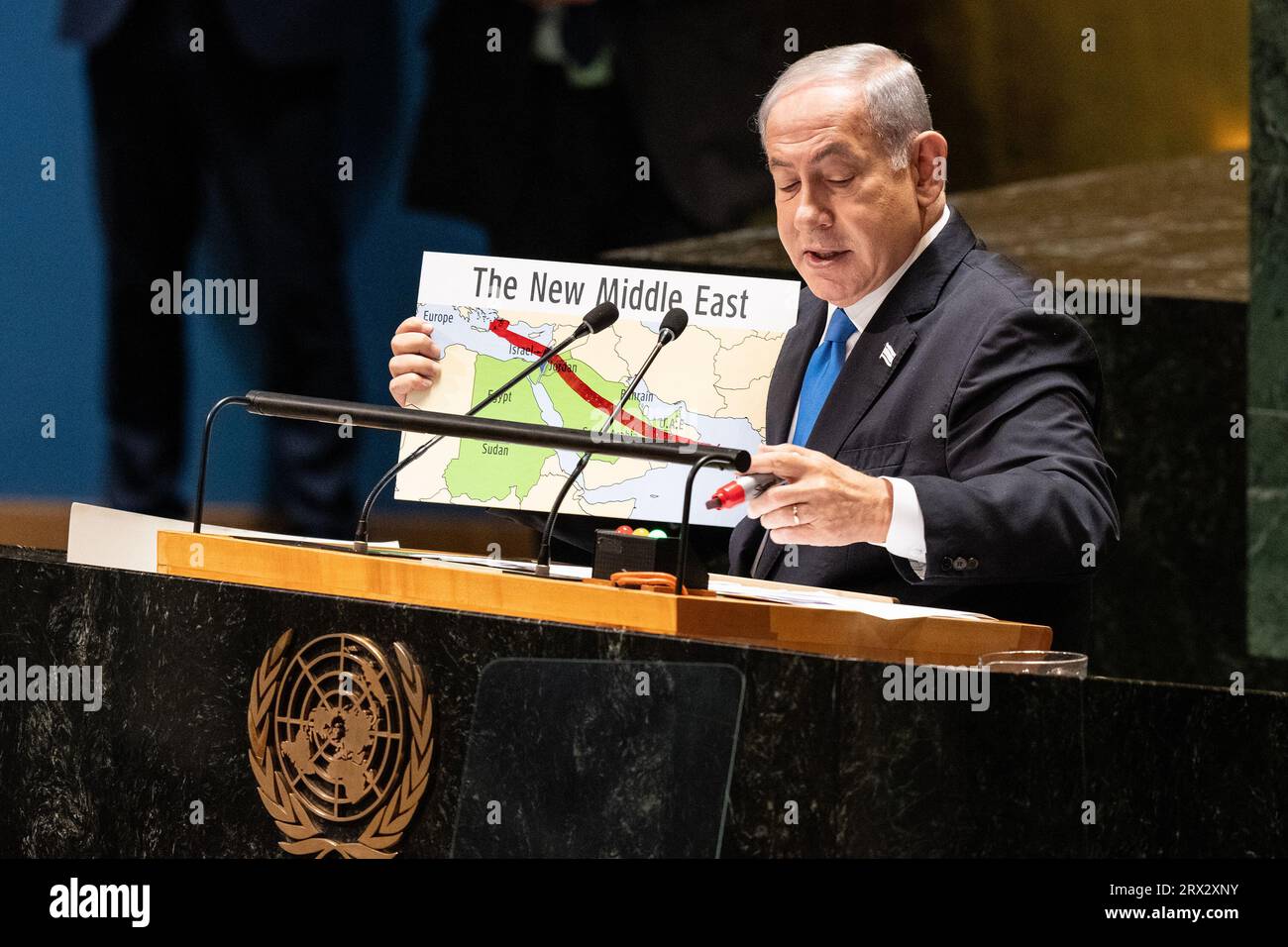 Prime Minister of Israel Benjamin Netanyahu speaks at the 78th Session ...