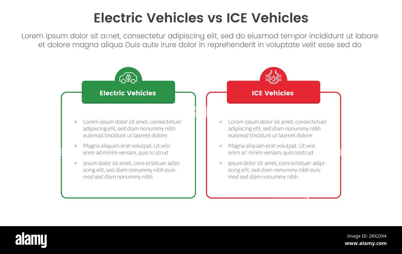 Ev Vs Ice Electric Vehicle Comparison Concept For Infographic Template