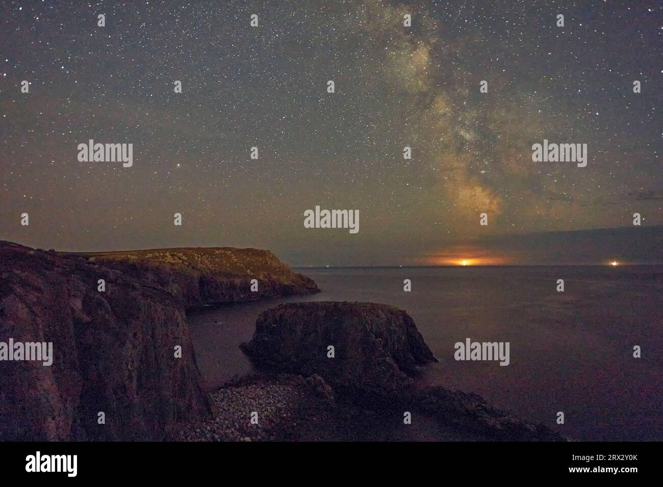 An autumn view of the Milky Way over the Atlantic Ocean, seen from the ...