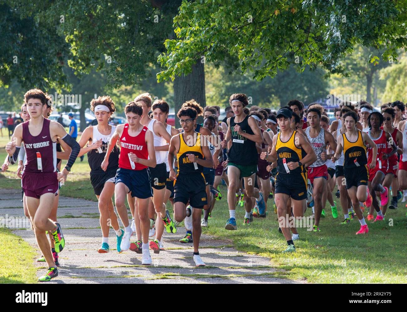 Kings Park, New York, USA - 15 September 2023: Front view of a large ...