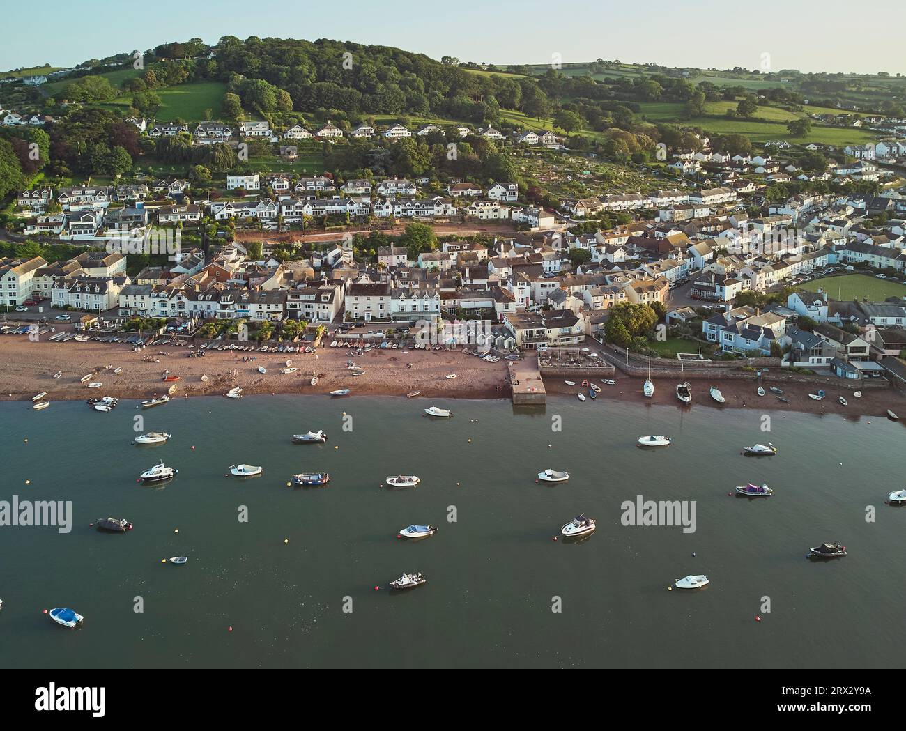 An aerial view of Shaldon, a popular village on the shore of the River ...