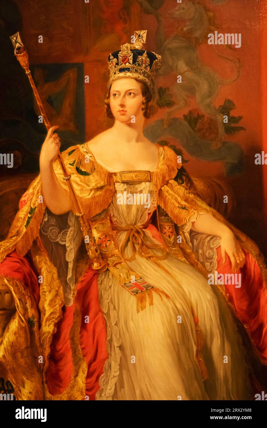 England, London, Coronation Portrait of Queen Victoria (1819-1901) by ...
