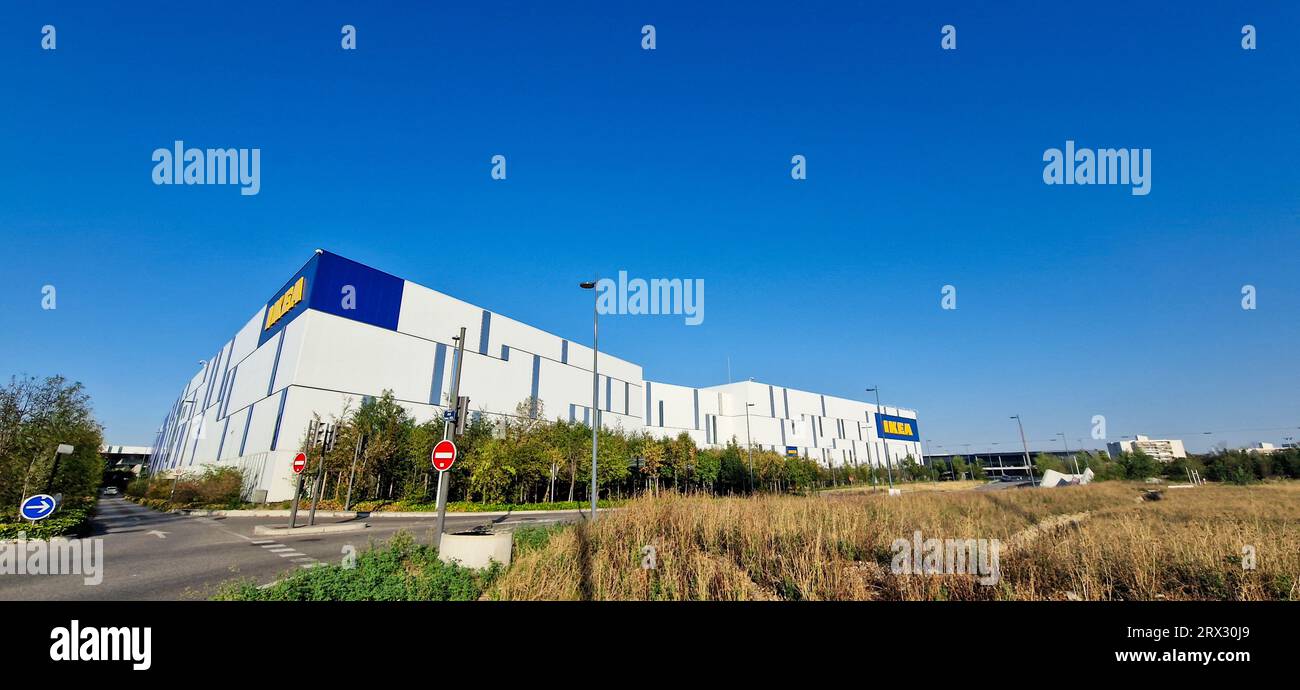 Outdoor view of IKEA store, Vénissieux, Rhone, AURA Region, France ...