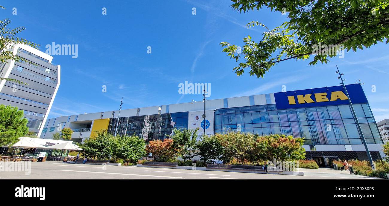 Outdoor view of IKEA store, Vénissieux, Rhone, AURA Region, France ...