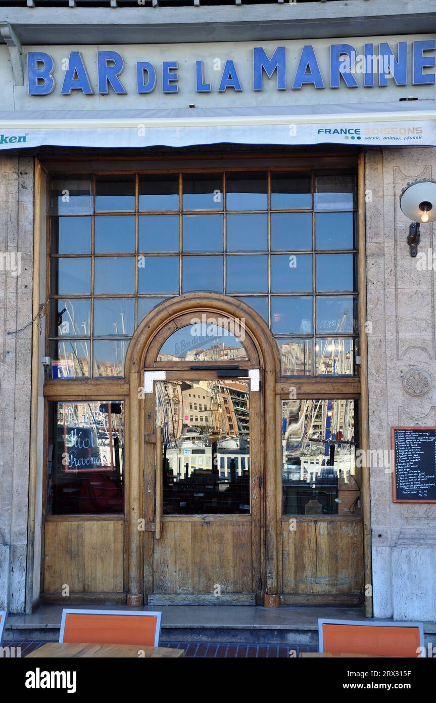 The emblematic La Marine bar in Marseille on the old port Stock Photo ...