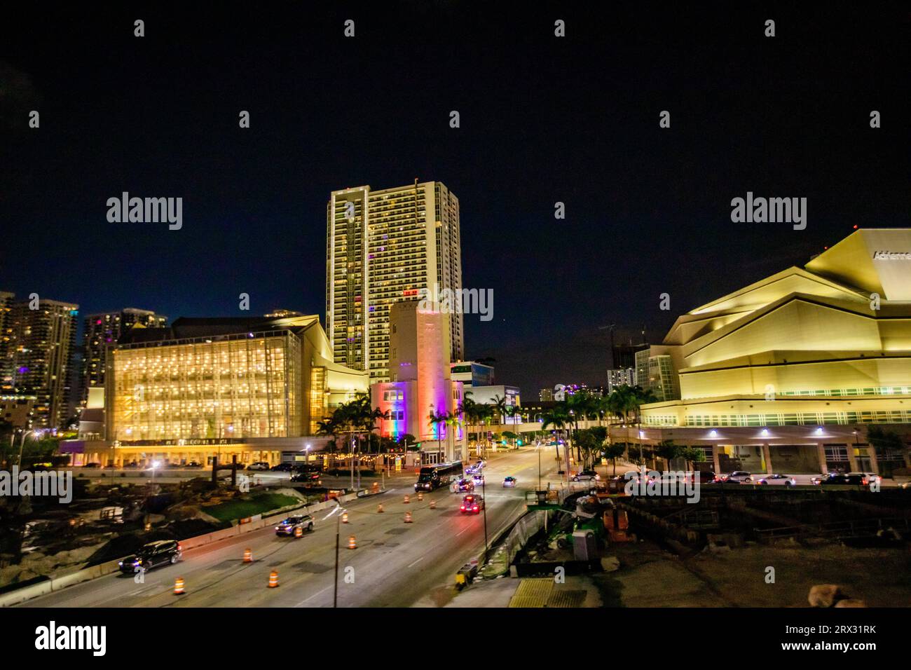 Miami streets at night, Miami, Florida, United States of America, North ...