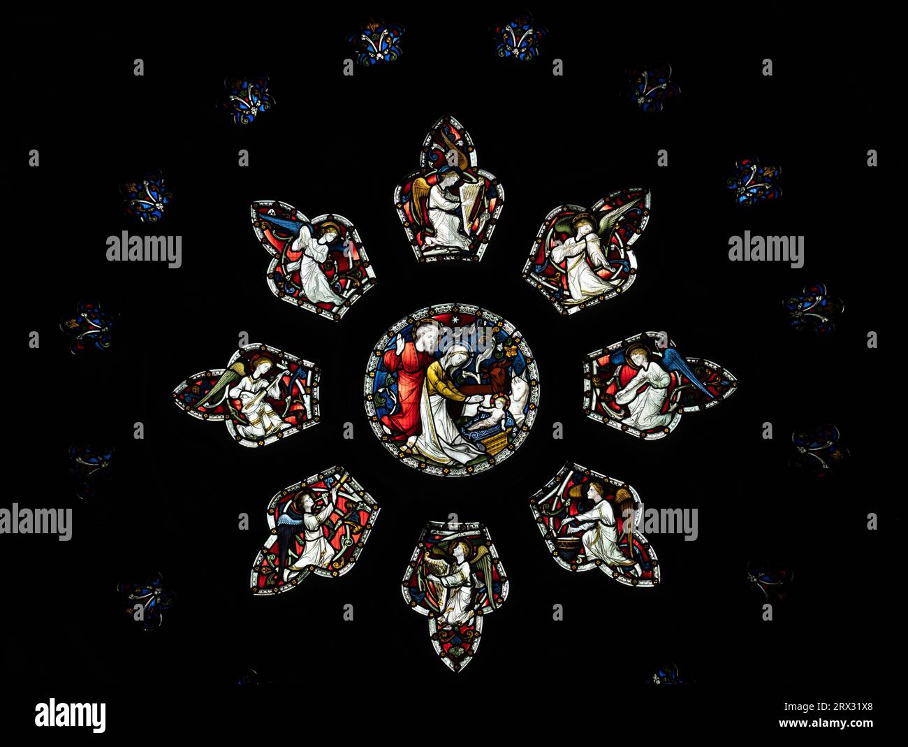 Stained glass rose window hi-res stock photography and images - Alamy