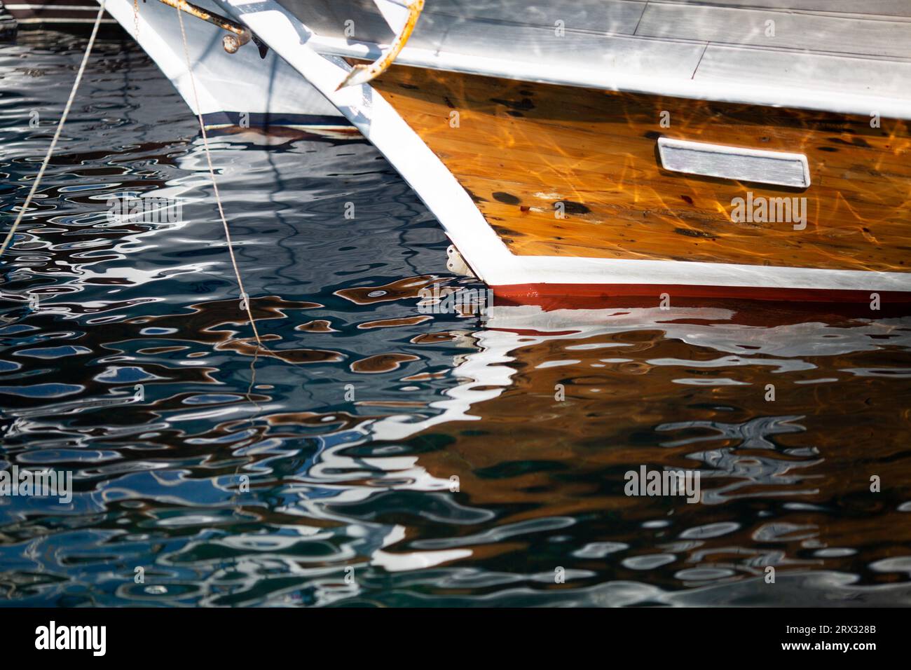 Modern ships, yachts in the sea stern close-up. High quality photo ...