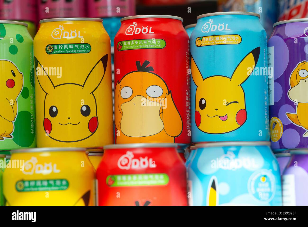 Qdol Pokemon Soda Cans, Fruit Soda Stock Photo - Alamy
