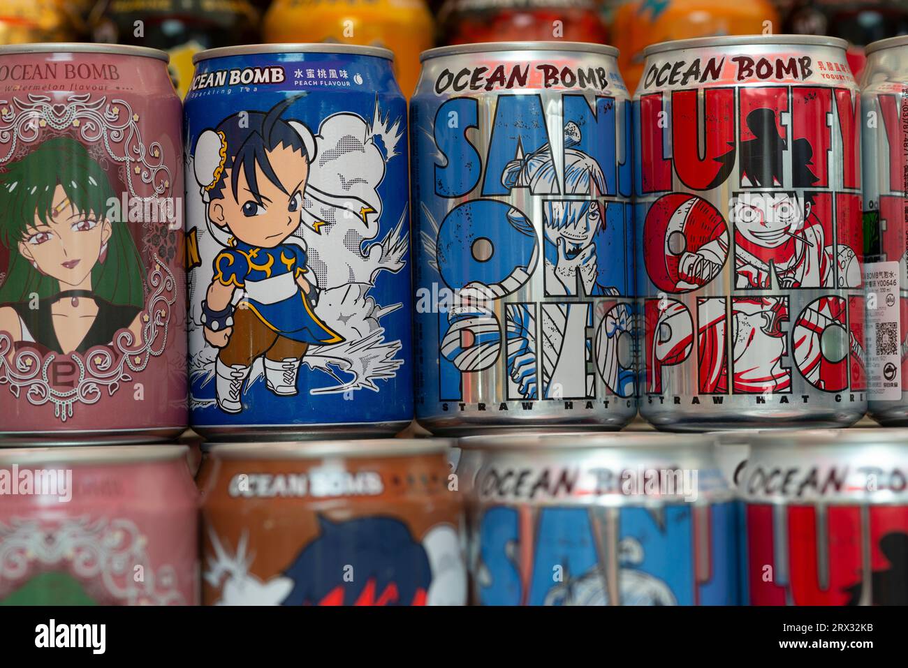 Aluminium Cans, Ocean Bomb Fruit Soda Stock Photo - Alamy