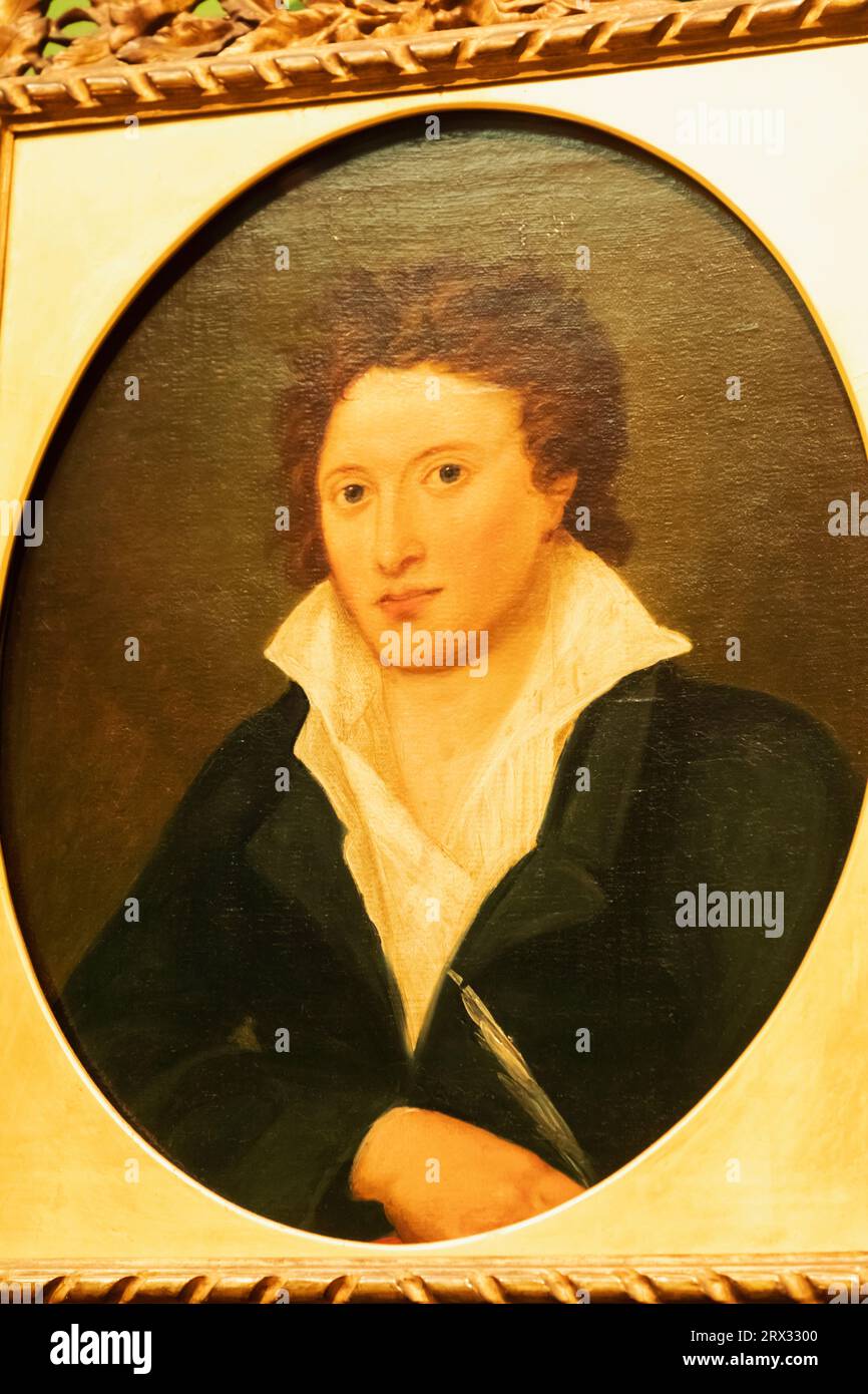 England, London, Portrait of Percy Bysshe Shelley (1792-1822) by Amelia ...