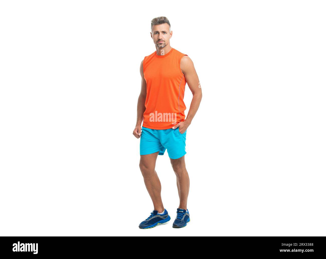 athletic sportsman coach in sportswear for man to do sport and fitness ...