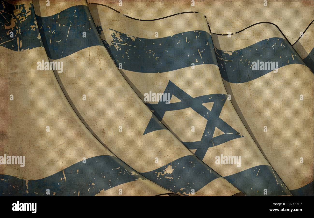 Background illustration of an old paper with a print of a waving Flag ...