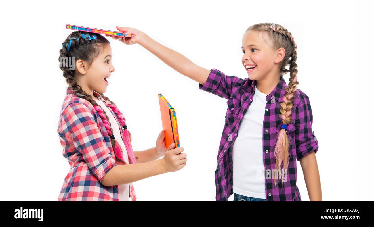 school children with book. children and their books. education in high ...