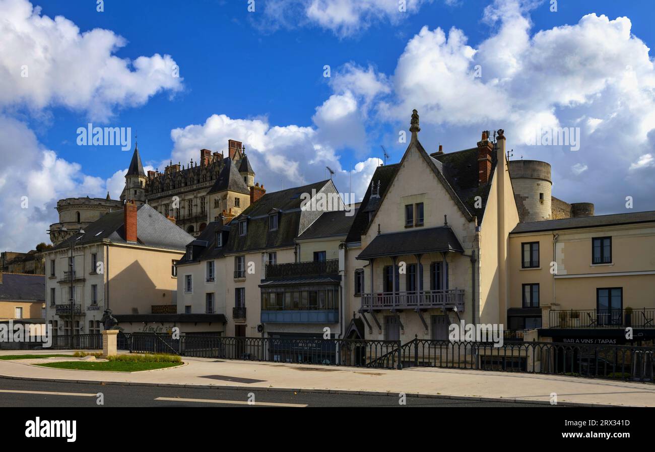 Amboise town with its castle in the Loire Valley Stock Photo - Alamy