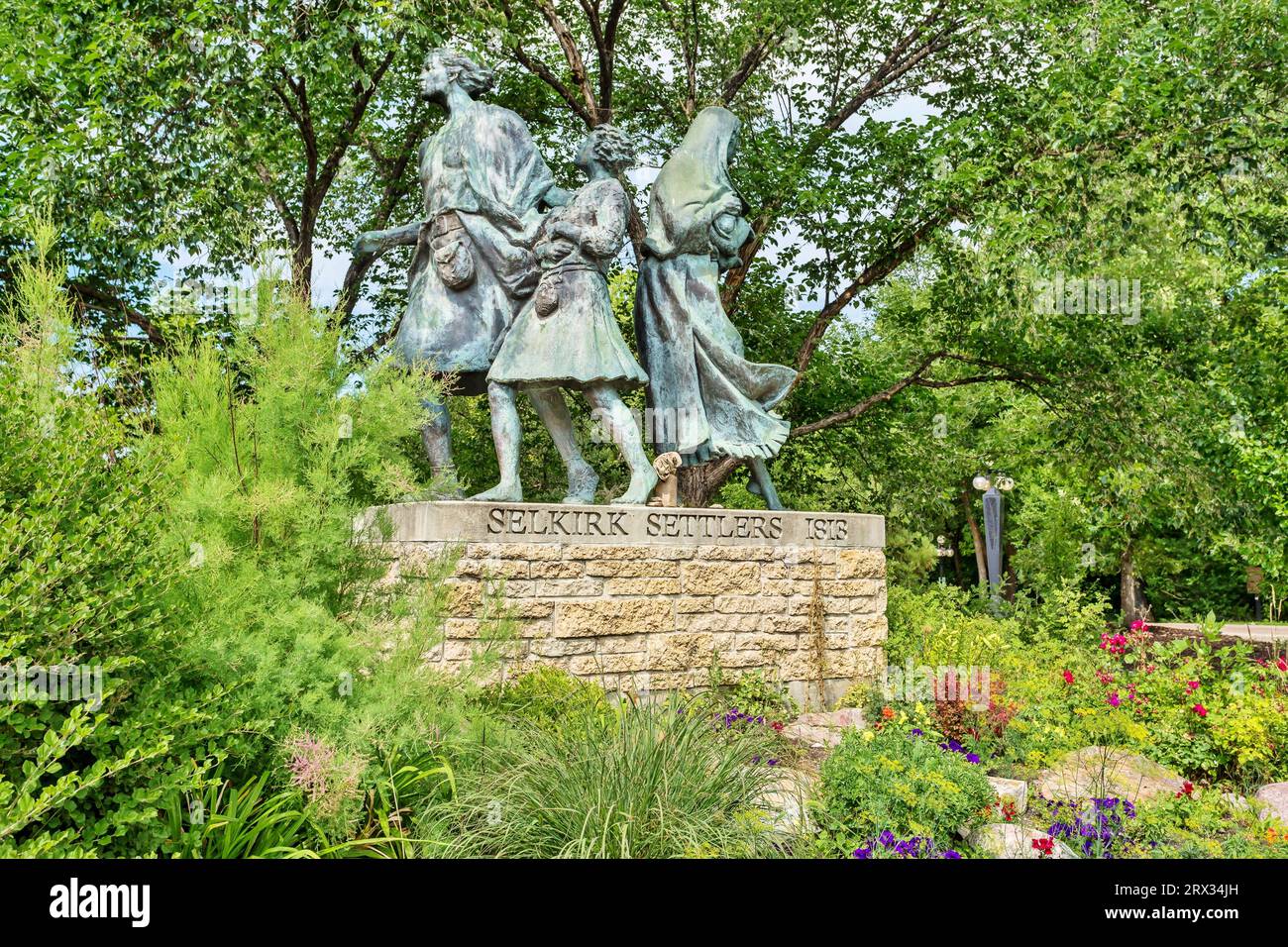 Monument to the Selkirk Settlers, erected in 2008, to commemorate the ...
