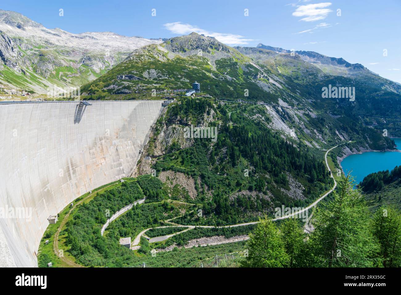 Malta: dam of reservoir Kölnbrein of power stations Maltakraftwerke ...