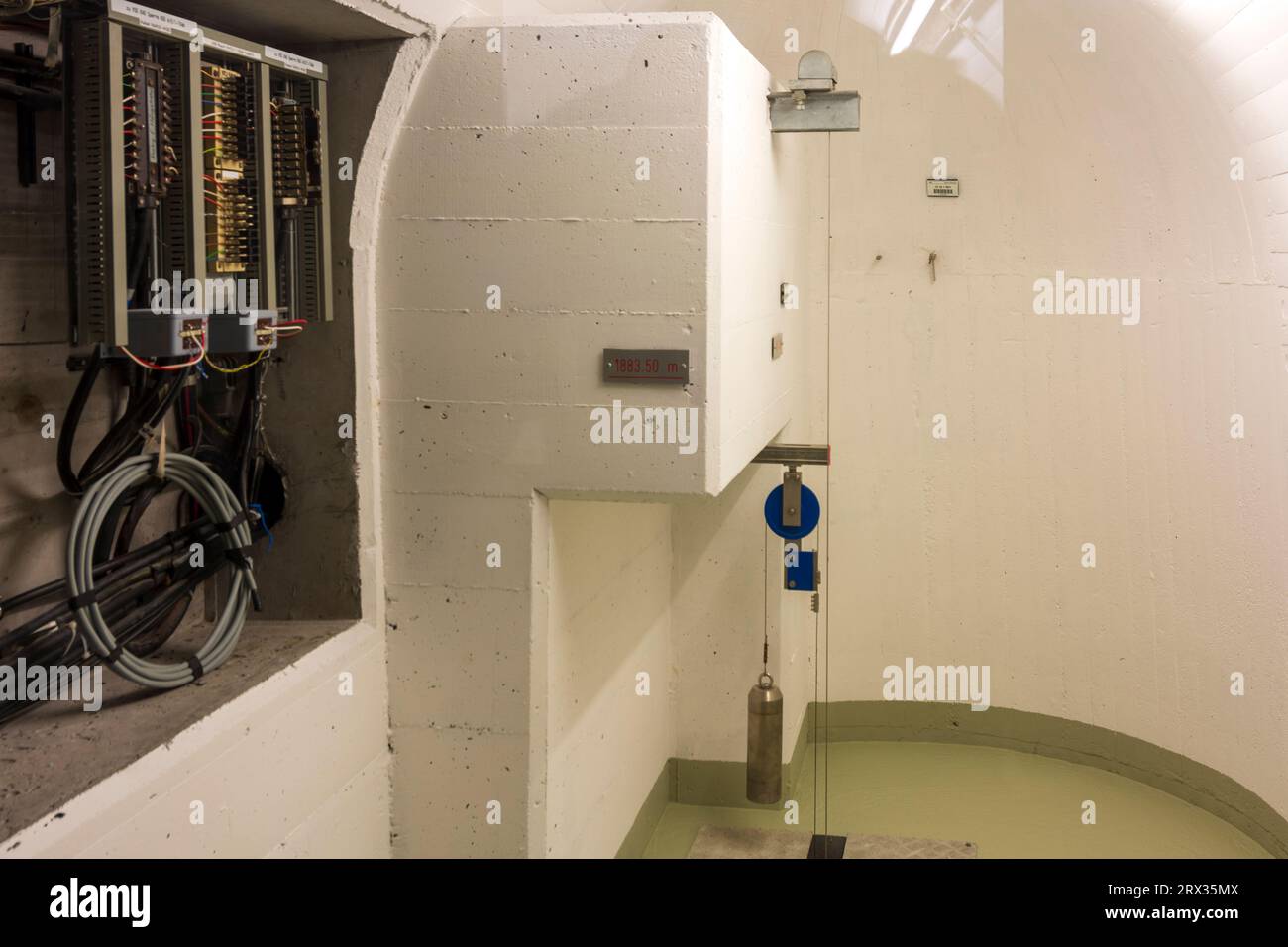 Malta: Measuring point with plumb line in monitoring tunnel in the ...
