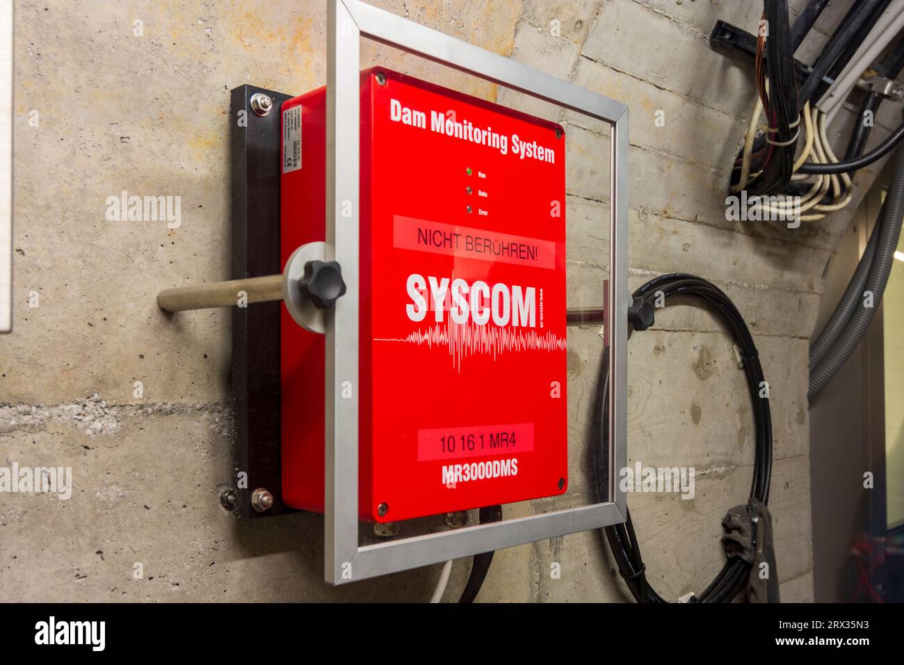 Malta: dam monitoring system in monitoring tunnel in the Kölnbrein Dam ...