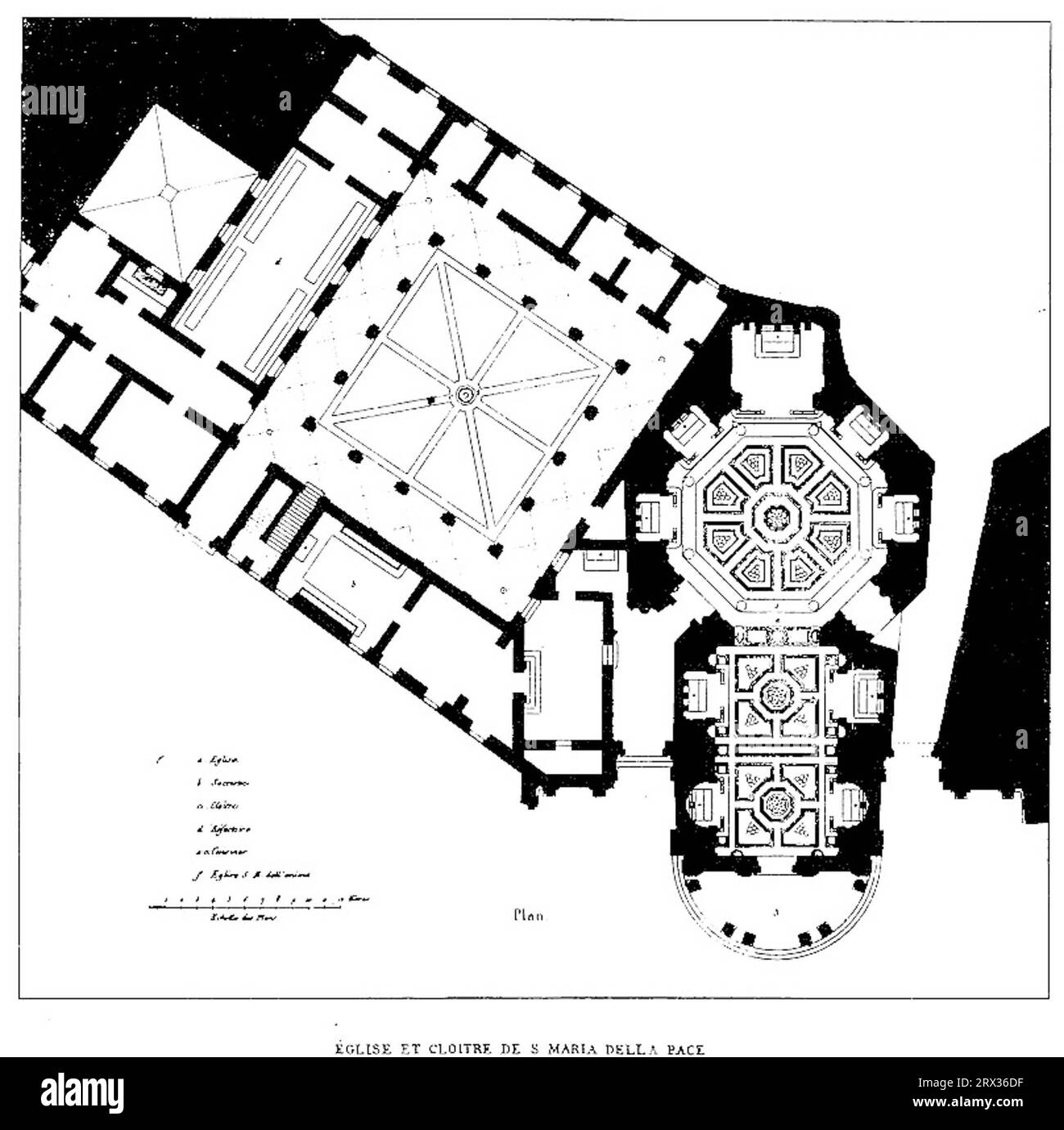 Plan of the Church and Convent of S. Maria Stock Photo - Alamy