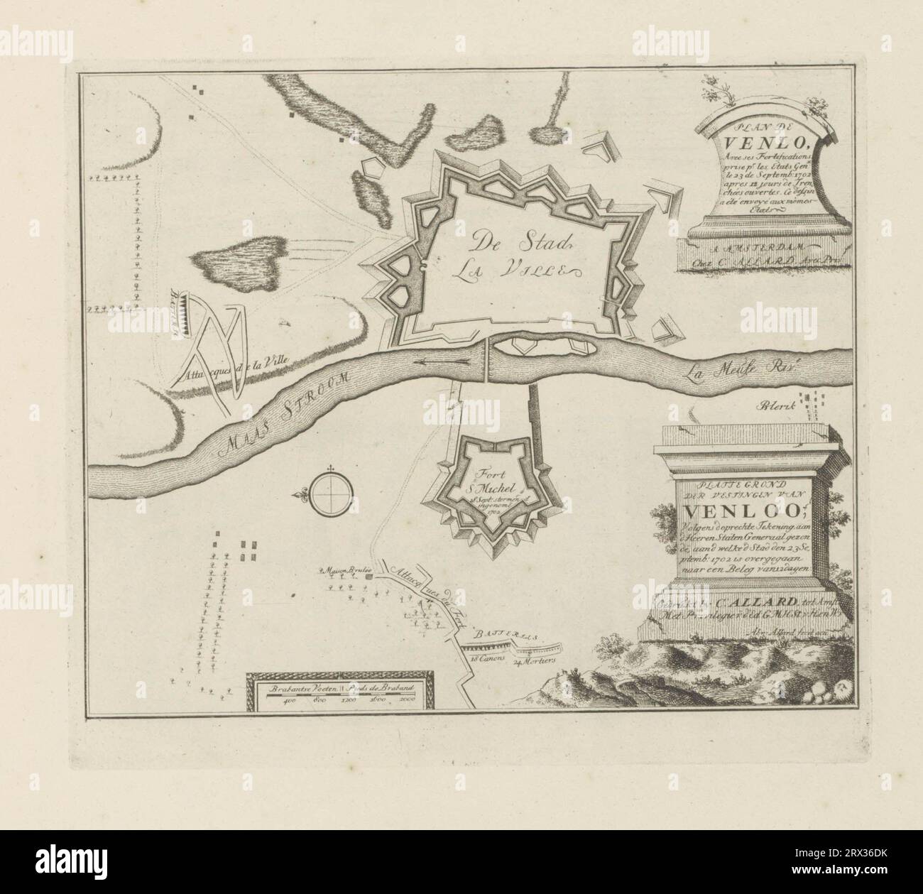 Map of the fortifications of Venloo Stock Photo - Alamy