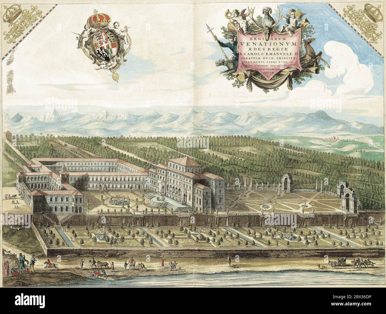 Old painting of Venaria Reala palace Stock Photo - Alamy